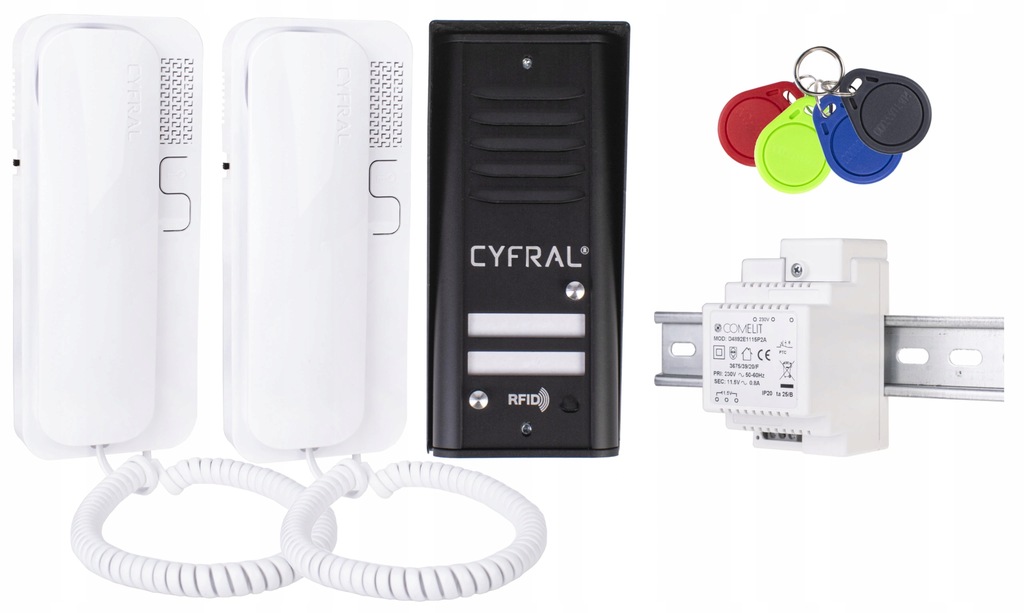 Domofon dwurodzinny CYFRAL COSMO czarny BRELOKI - 7850555197 ...