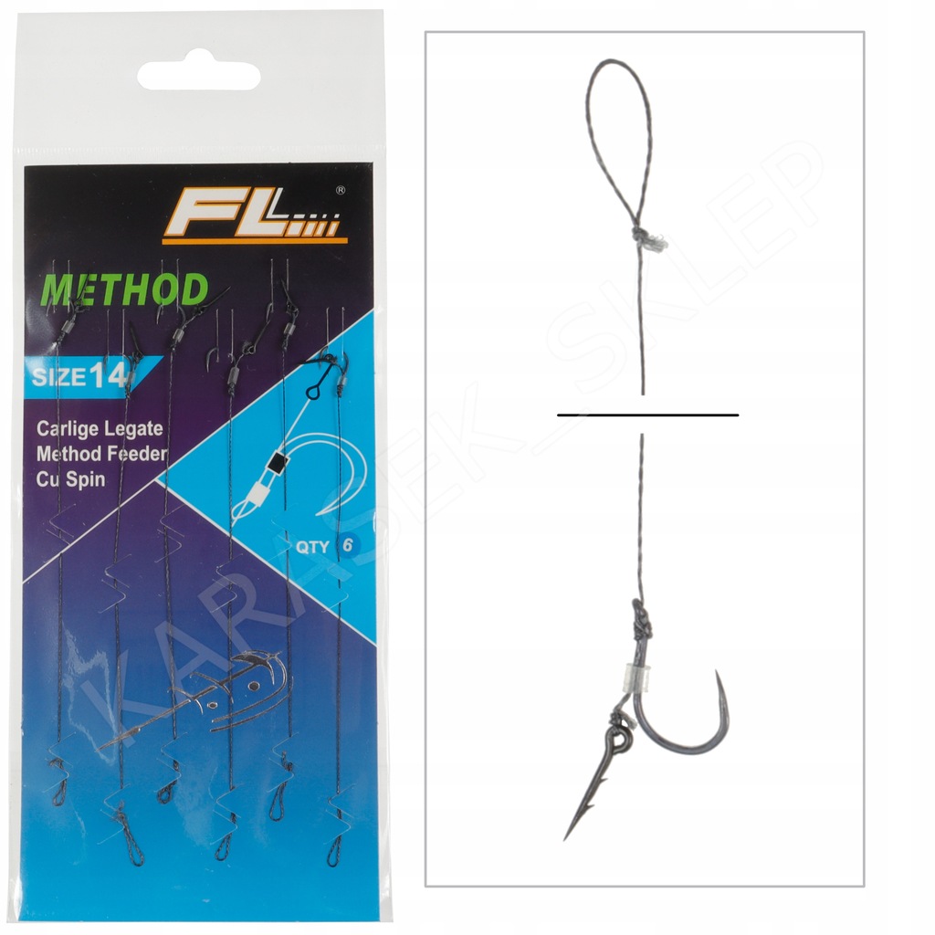 Przypon haczyki Method Feeder 14 z igłą plecionka - 12437147954 - oficjalne archiwum Allegro