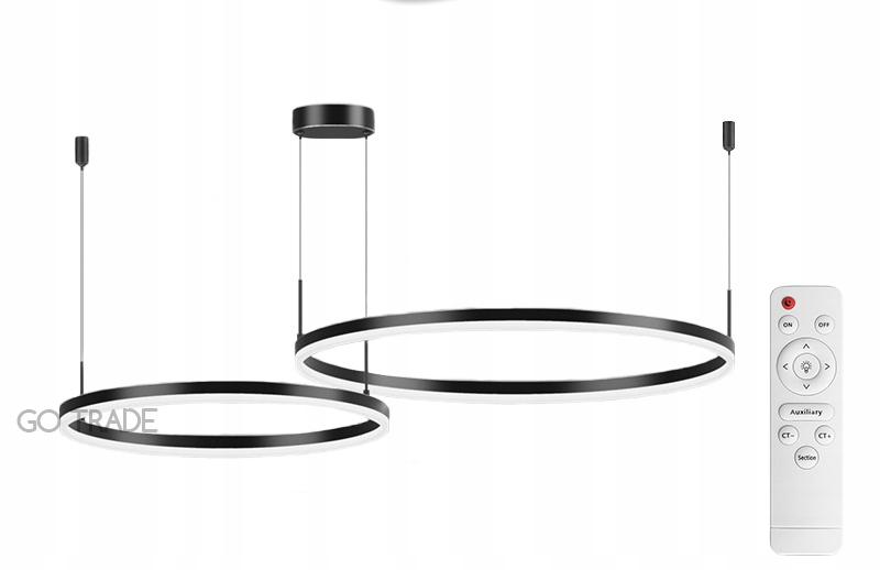 LAMPA WISZĄCA RINGI CZARNA 2 OKRĘGI 40+60 62W - 13961441102 - oficjalne ...