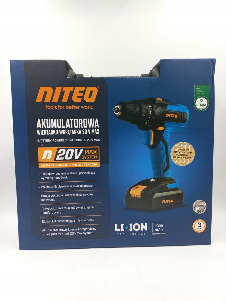 WIERTARKO-WKRĘTARKA AKU NITEO TOOLS 20V MAX - 12205775870 - oficjalne archiwum Allegro