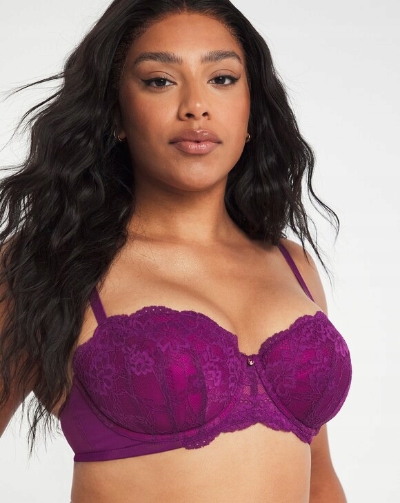 B32T032 BIUSTONOSZ FIOLET KORONKA ANN SUMMERS 75C - 13606099999 - oficjalne archiwum Allegro