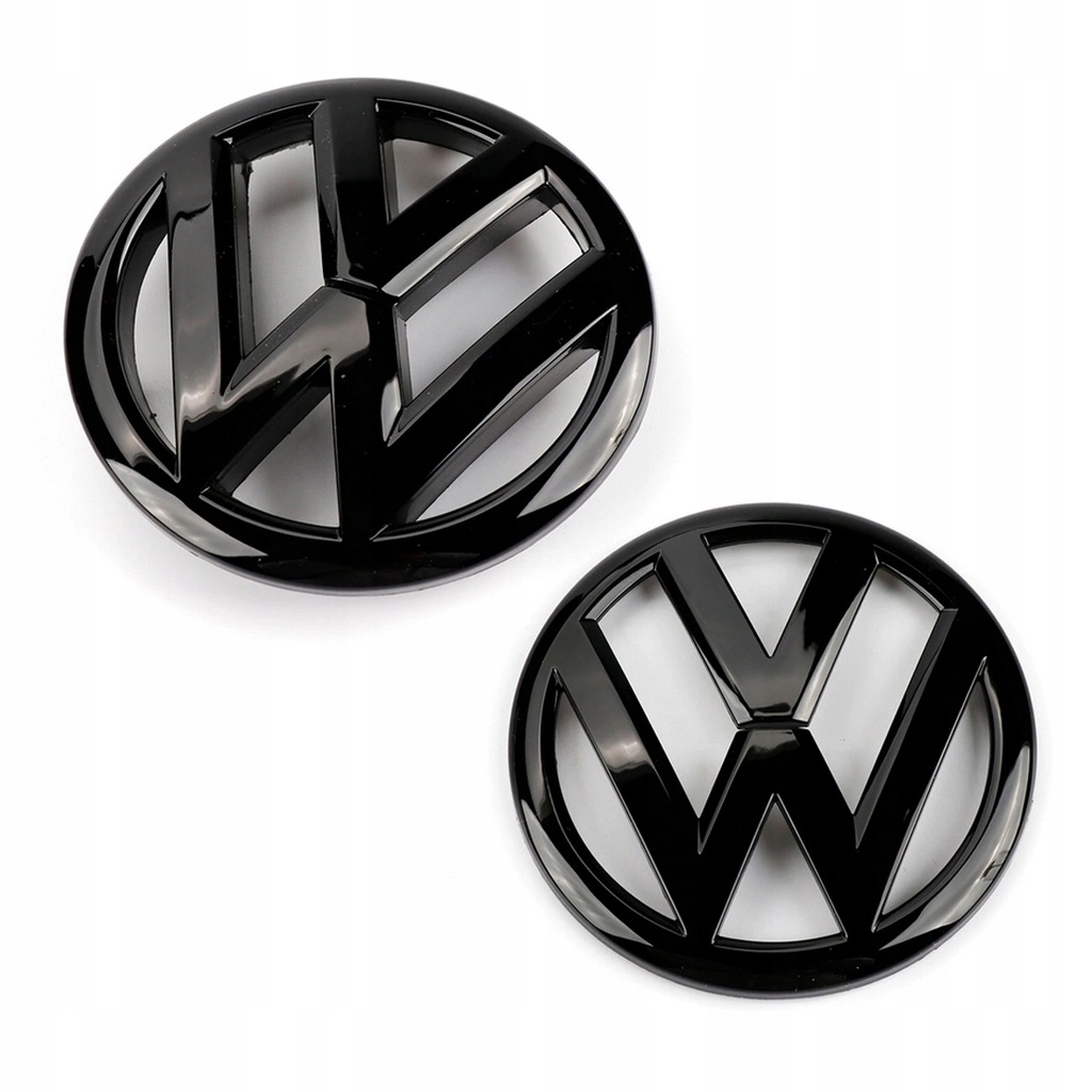 VW POLO V ZNACZEK EMBLEMAT LOGO CZARNY KOMPLET -14 - 12900694524 ...