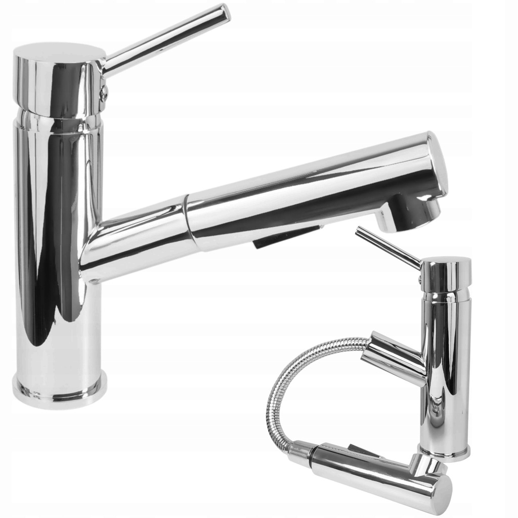 Bateria kuchenna chrom WYCIĄGANA WYLEWKA długi wąż - 12622620716 - oficjalne archiwum Allegro