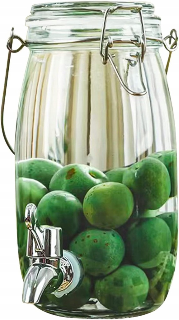 Słój słoik dystrybutor szklany z kranikiem kranem 1500ml 1,5 litra - 16883018240 - oficjalne ...