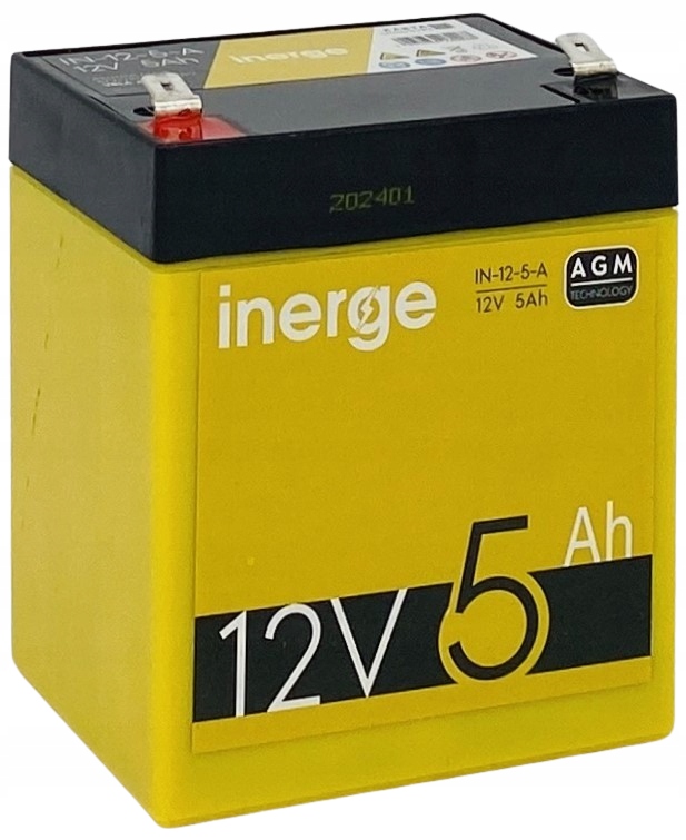AKUMULATOR VRLA AGM 12V 5Ah WAGA 1.59 kg PREMIUM KLASA (wymiar 4.5Ah) UPS - 15456810135 ...