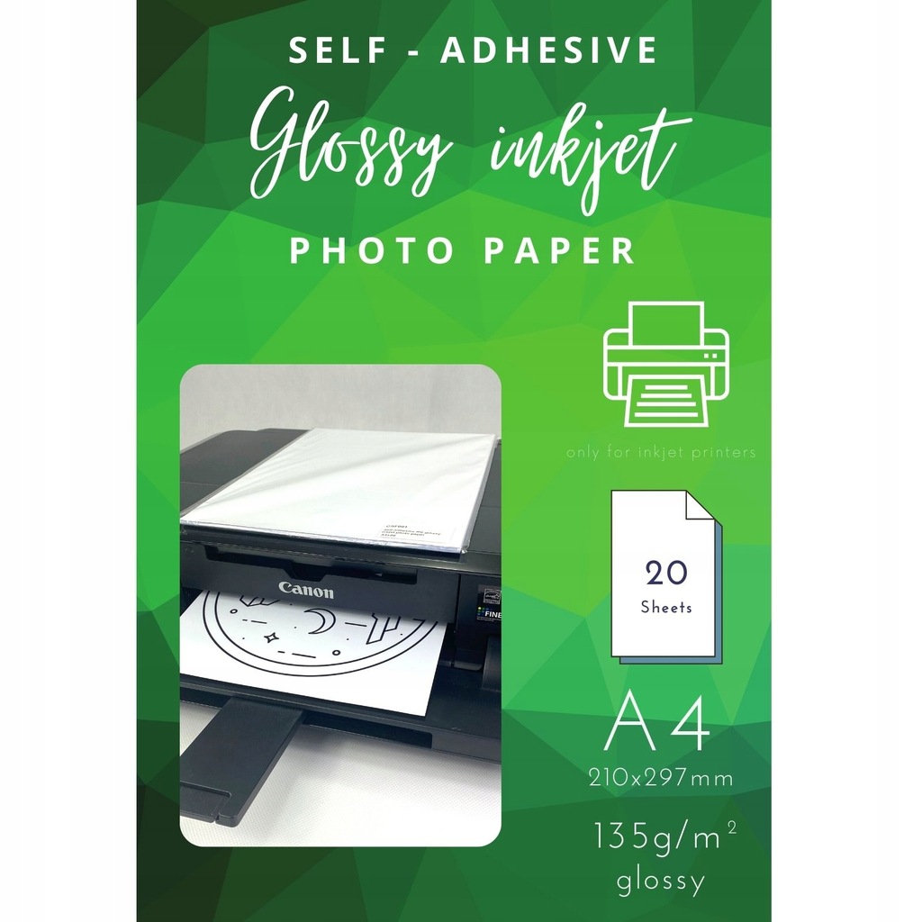 PAPIER SAMOPRZYLEPNY FOTO PREMIUM HQ BŁYSZCZĄCY A4 115g - 14940210050 - oficjalne archiwum Allegro