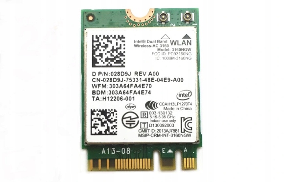 Intel Wi-Fi Dual Band Wireless -AC 3160 028D9J - 9580791309 - oficjalne ...