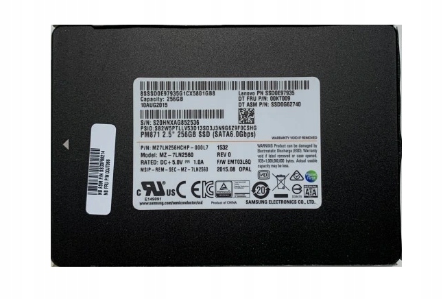Dysk SSD Samsung PM871b 256GB 2,5" SATA III - 14297603360 - oficjalne archiwum Allegro