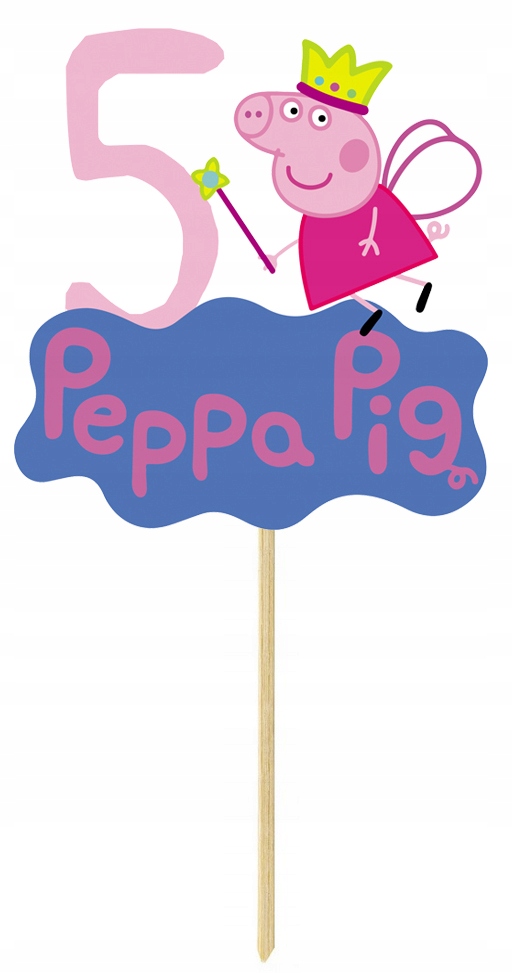 TOPPER NA TORT 5 LAT PIĄTE URODZINY PEPPA PIG - 13178650634 - oficjalne ...