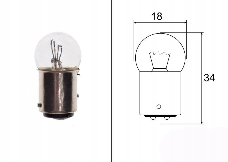 Żarówka 12V 23/8W G18 BAY15D - 9775751739 - oficjalne archiwum Allegro