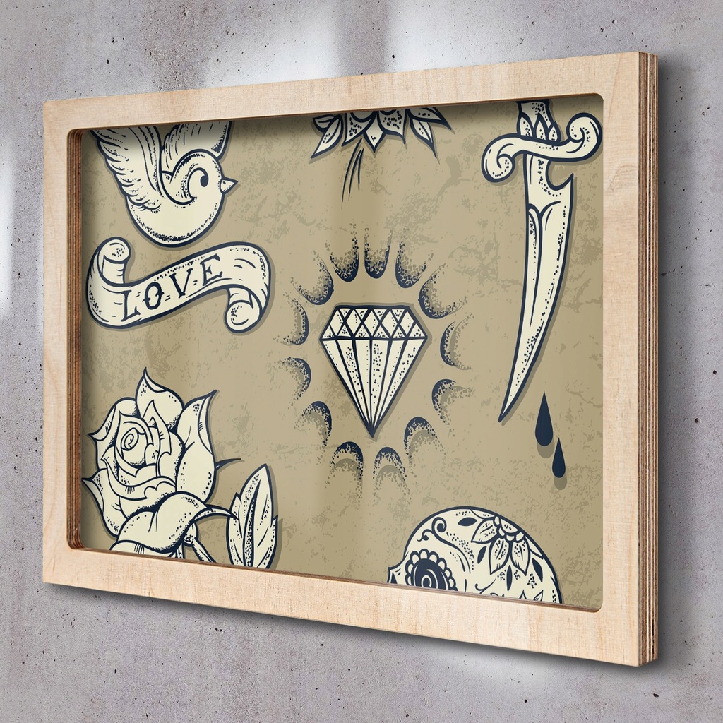 Foto obraz na ścianę Tatuaż wzór rysunek 80x60 cm - 12041960678 ...