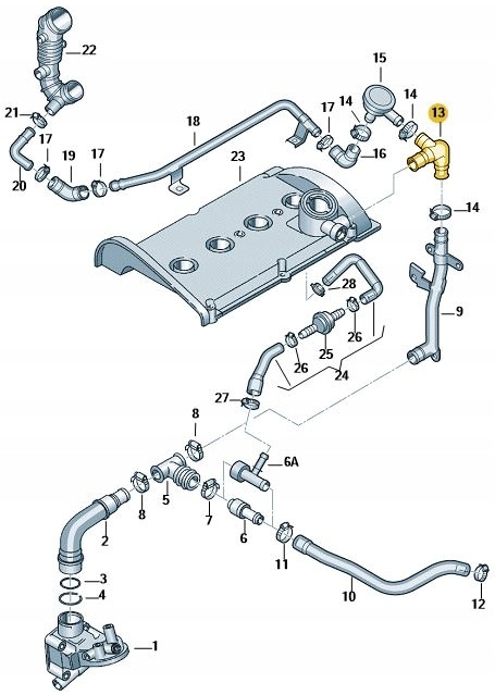 WĄŻ PRZEWÓD ODMY 06B103221H ORYGINALNY - 10844563947 - oficjalne ...
