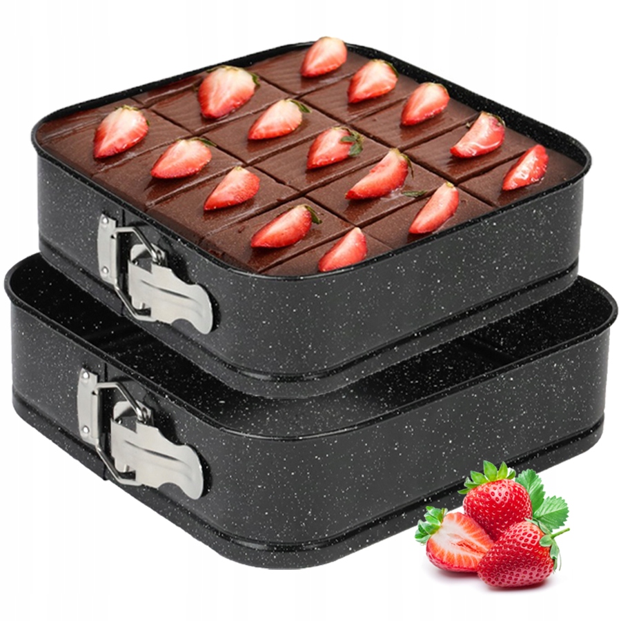 ZESTAW 2x TORTOWNICA KWADRATOWA FORMA 26/28 CM - 13994538186 ...