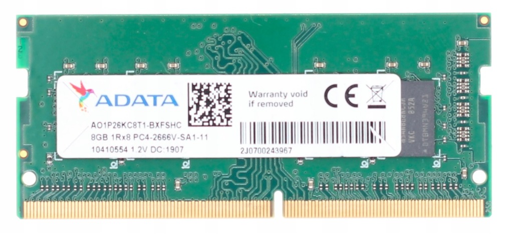 Adata 8GB PC4 2666 DDR4 SODIMM Pamięć do laptopa AO1P26KC8T1-BXFSHC ...