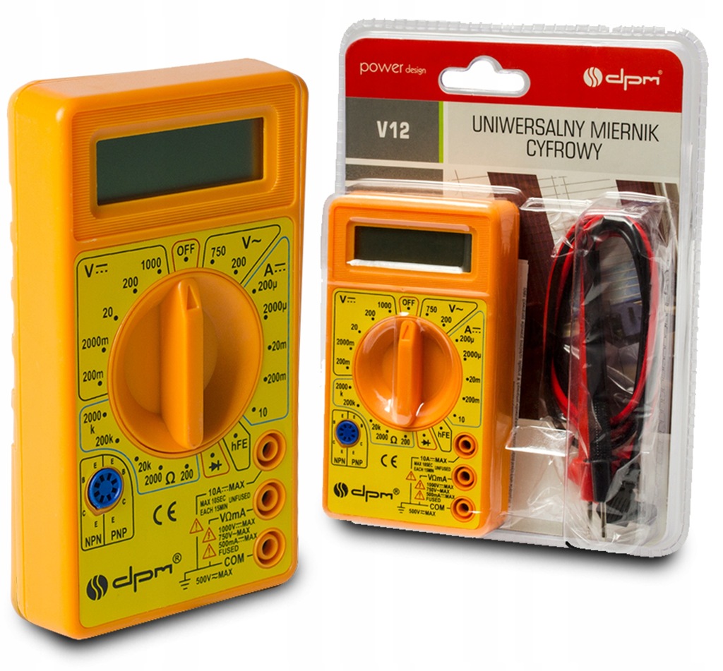 MIERNIK MULTIMETR ELEKTRYCZNY CYFROWY prądu LCD - 9801300002 - oficjalne archiwum Allegro