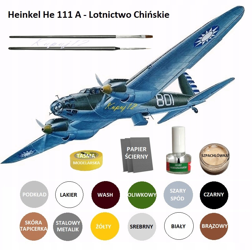 Model samolotu do sklejania Heinkel He 111a + .... - 14271147119 ...