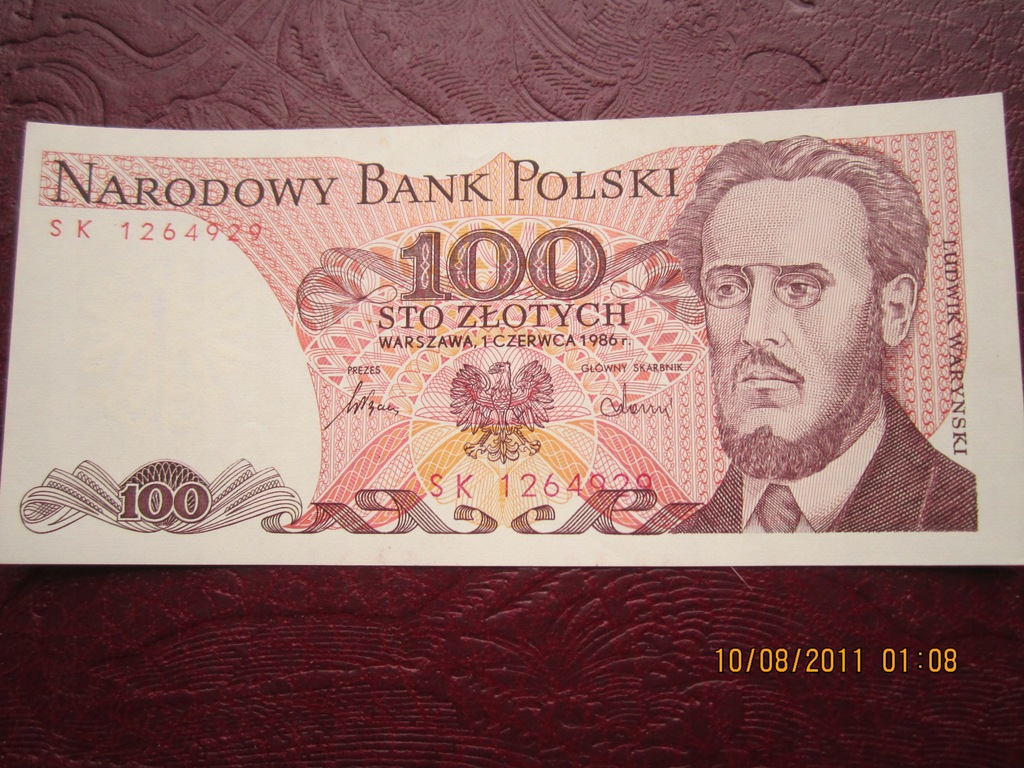 BANKNOT 100ZŁ 1986 R. PRL SERIA SK OKAZJA - 12276866529 - oficjalne ...
