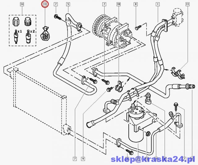 Uszczelki układu klimatyzacji zestaw 7701207465 OR - 7404155840 ...