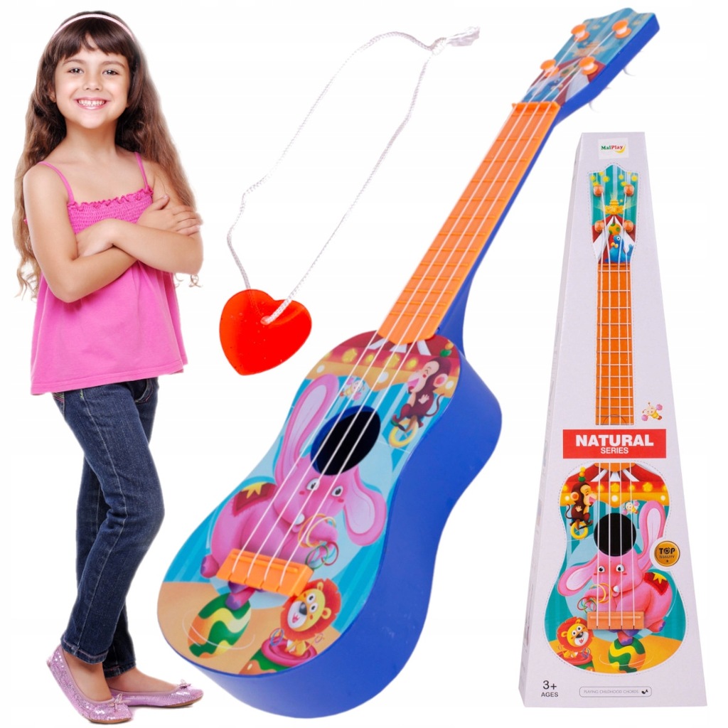 Zabawkowa Gitara Klasyczna Dla Dzieci 54cm Kostka - 12547393184 - oficjalne archiwum Allegro