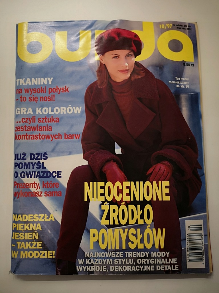 Czasopismo modowe Burda 10/1997, wykroje - 11881475938 - oficjalne archiwum Allegro