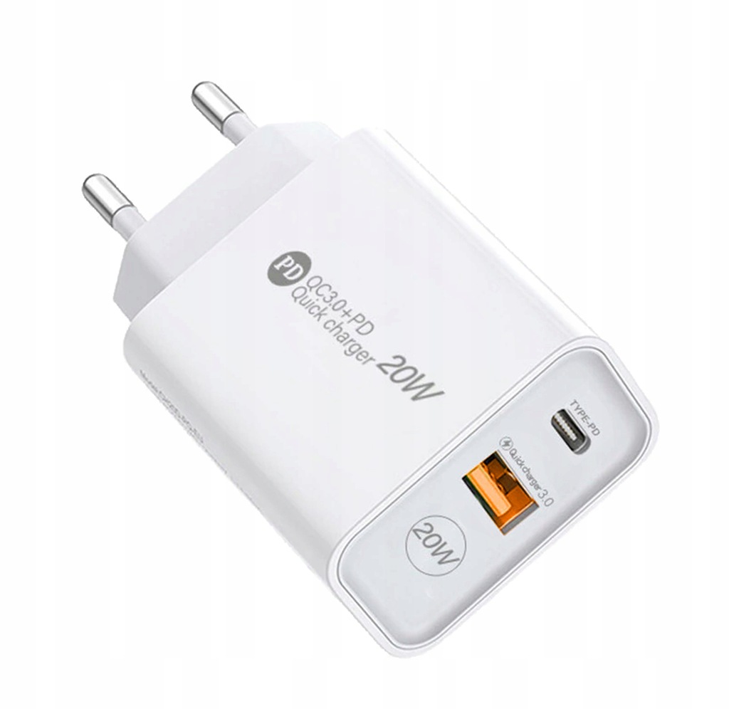 ŁADOWARKA SIECIOWA do IPHONE USB-C USB 20W PD+QC - 13133294169 - oficjalne archiwum Allegro