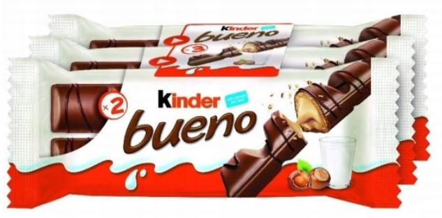 KINDER BUENO BATON Z KREMOWYM ORZECHOWYM NADZIENIEM 43g x 3 szt (3-PAK ...