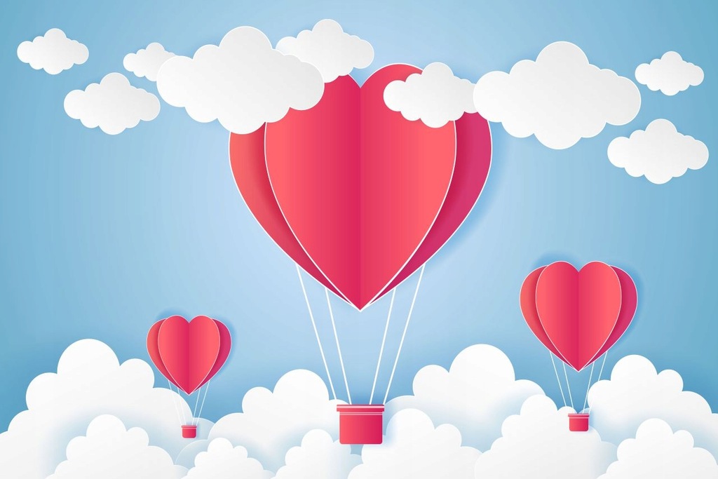 Plakat chmury,balony, nowoczesna,balon,3d 91x61cm - 12105211049 - oficjalne archiwum Allegro