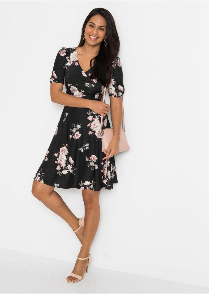 BODYFLIRT SUKIENKA KOPERTOWA W KWIATY 46 - 13844250168 - oficjalne ...