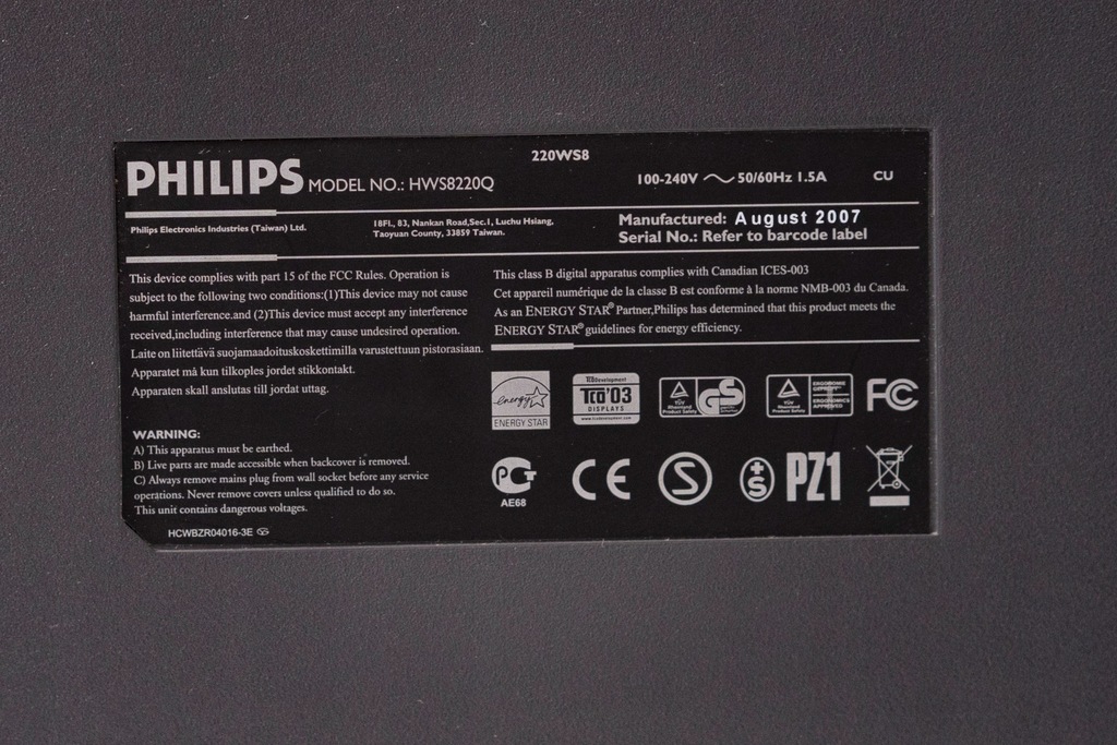 Monitor Philips 220WS8 (HWS8220Q) - 8808887481 - oficjalne archiwum Allegro