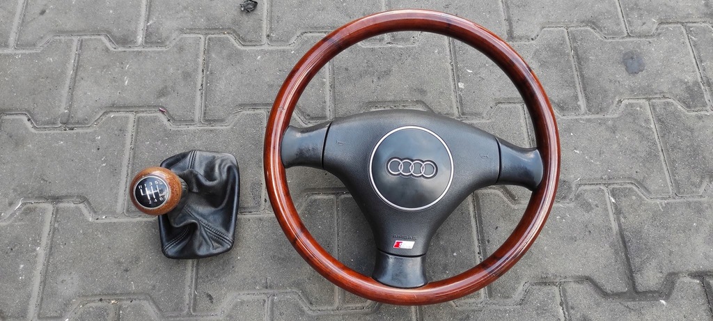 Kierownica 3-ramienna Audi A3 A4 B5 A4 B6 DREWNO - 12588755435 - oficjalne archiwum Allegro
