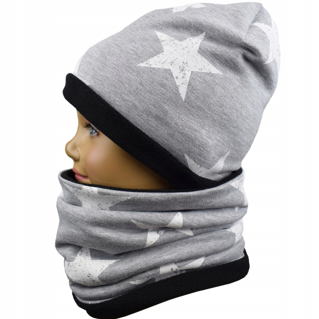 Czapka Komin Zimowy Komplet na Polarze 54-56 BGnM - 6951488609 ...