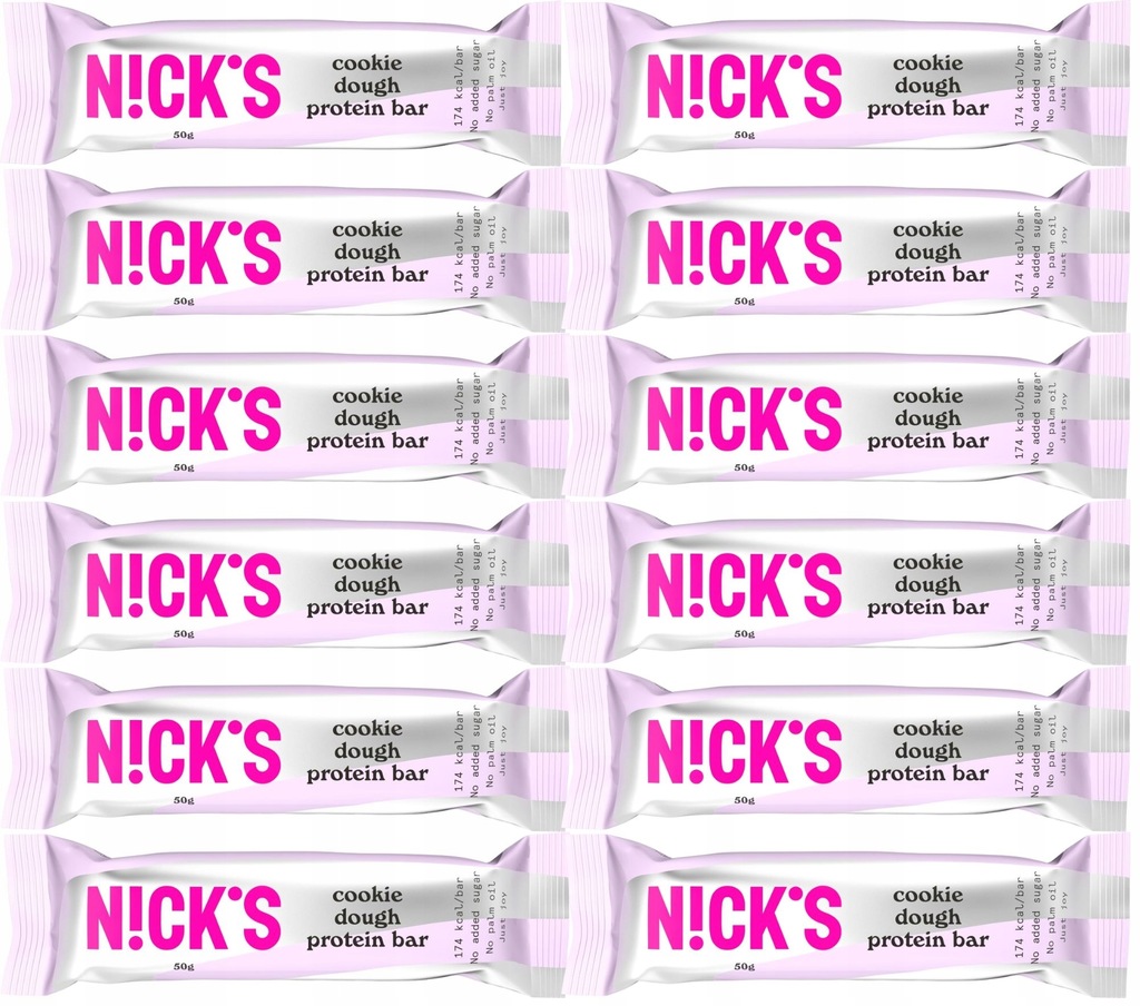 NICKS BATON proteinowy ciasteczkowy batonik Białkowy Cookie Dough 12x ...