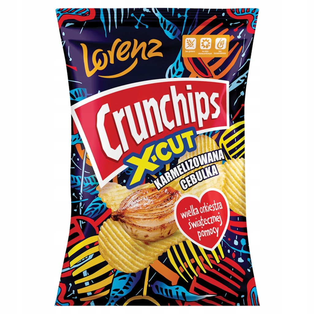 CHIPSY CRUNCHIPS WOŚP X-CUT KARMELIZOWANA CEBULKA - 13513031262 ...