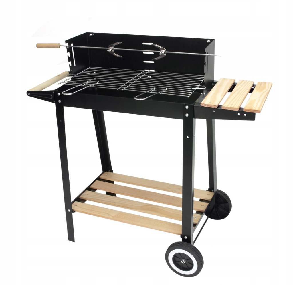 DUŻY GRILL OGRODOWY NA KOŁACH Rożno PÓŁKI Gril - 11995692137 ...