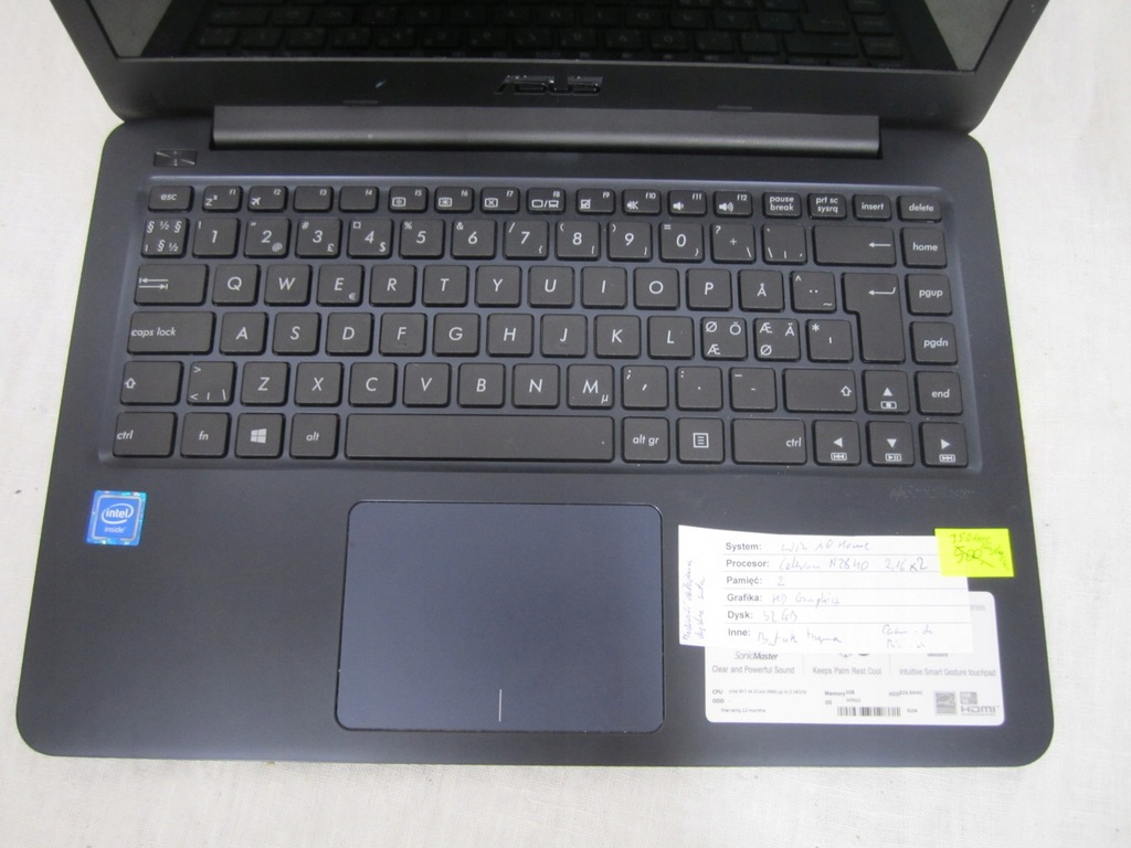 Asus E402M Celeron N2840 2GB 32GB Win10 bat X 11739326630 oficjalne archiwum Allegro