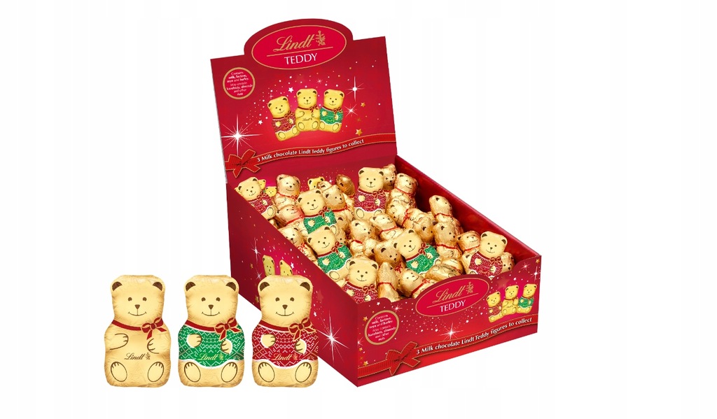 Lindt Mini Misie Teddy czekoladowe z czekolady mlecznej 10g x 100 ...