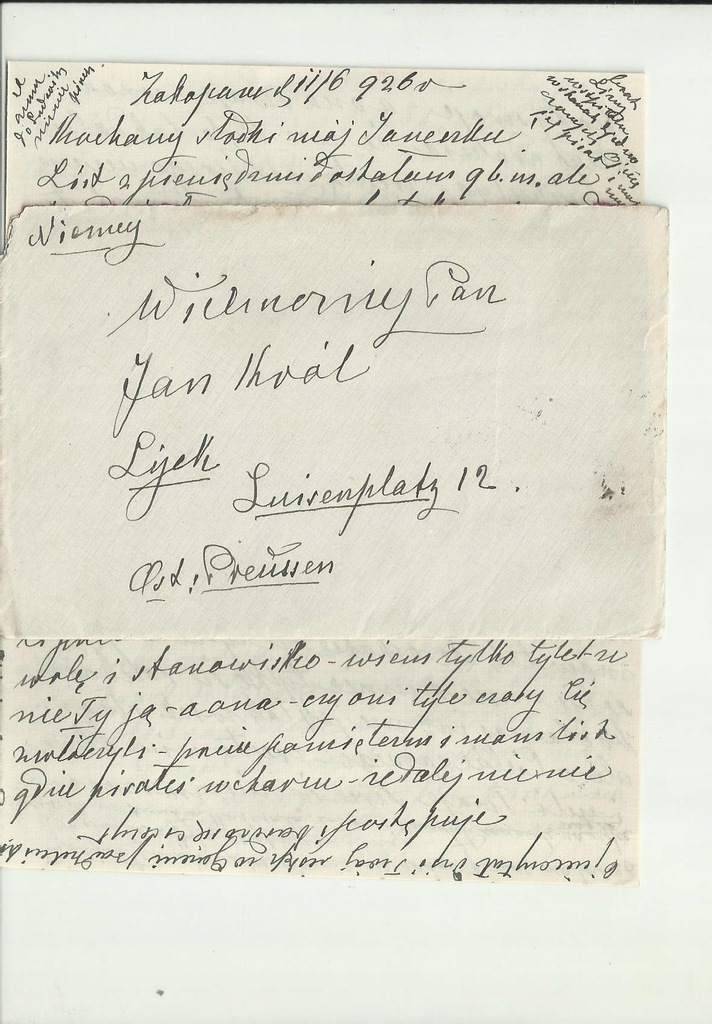 21/ Zakopane, Lyck Ost Preussen(Ełk) 1926 - list - 13324931594 ...