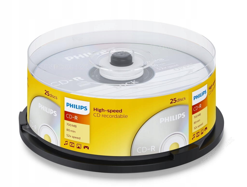 Płyty CD-R PHILIPS, 700 MB, 80 min, 52x, 25 szt. - 11217732580 - oficjalne archiwum Allegro