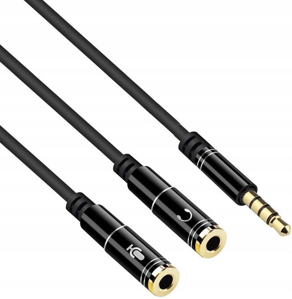 ADAPTER ROZDZIELACZ KABEL 2X JACK 3.5MM 30CM - 9095888149 - oficjalne archiwum Allegro