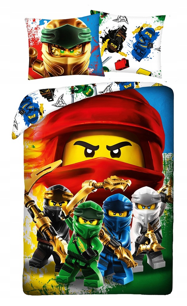 LEGO POŚCIEL 160x200 NINJAGO KAI LLOYD WU JAY - 10700344890 - oficjalne archiwum Allegro