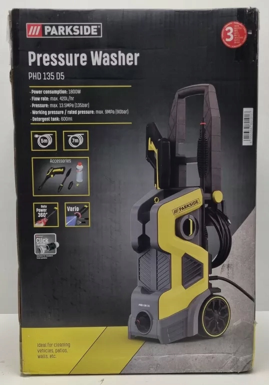 MYJKA CIŚNIENIOWA PARKSIDE PHD 135 D5 - 12397211970 - oficjalne archiwum Allegro