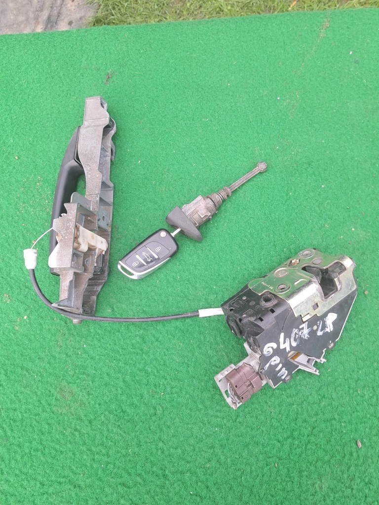 PEUGEOT 407 zamek lewy przód klamka wkładka klucz - 14132369054 - oficjalne archiwum Allegro