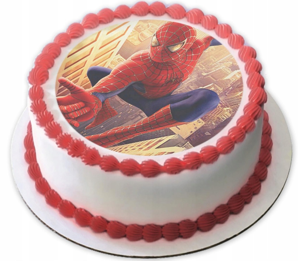 OPŁATEK NA TORT SPIDER MAN URODZINY 20CM+NAPIS - 11601678467 ...