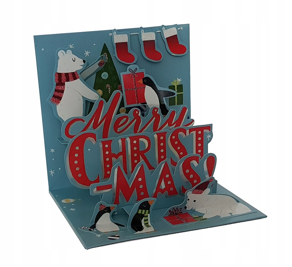 Miś POLARNY kartka świąteczna super kartki 3D na prezent - 14456623824 - oficjalne archiwum Allegro