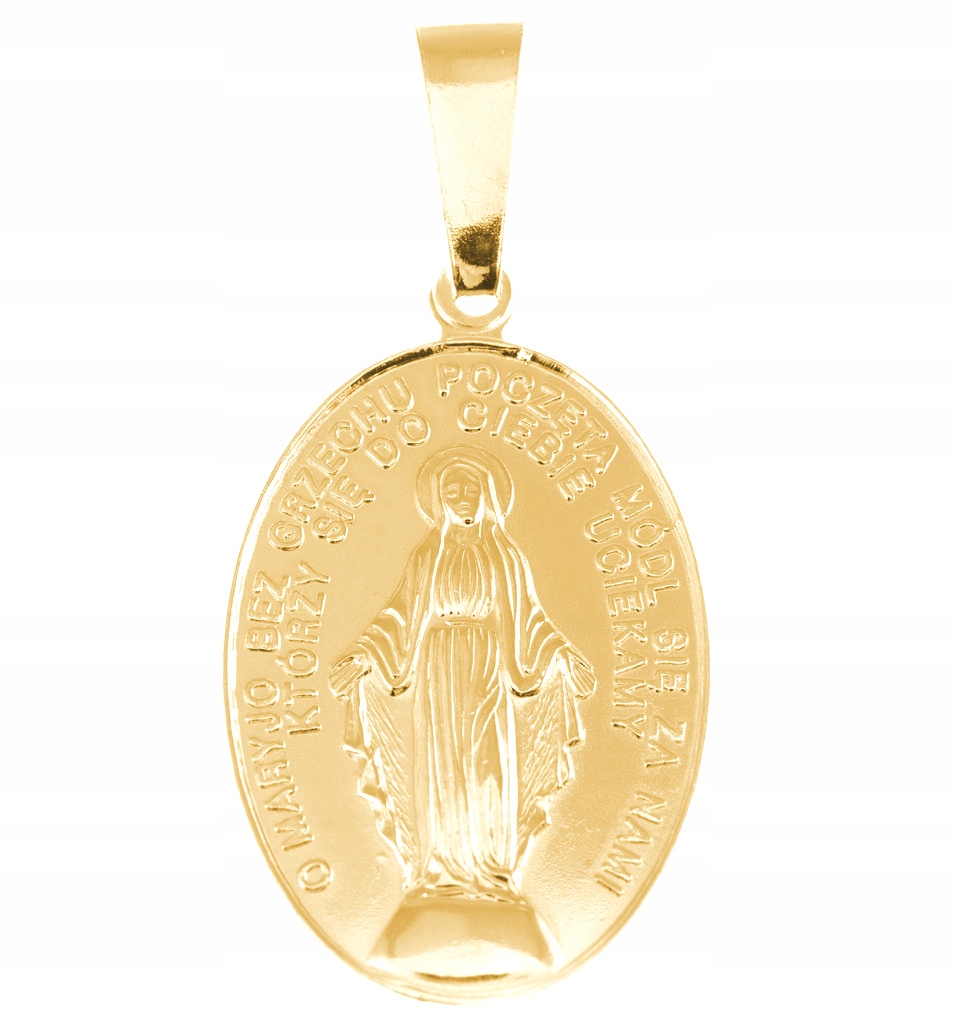 Złoty Cudowny Medalik DUŻY Matka Boża Niepokalana - 13147483060 ...