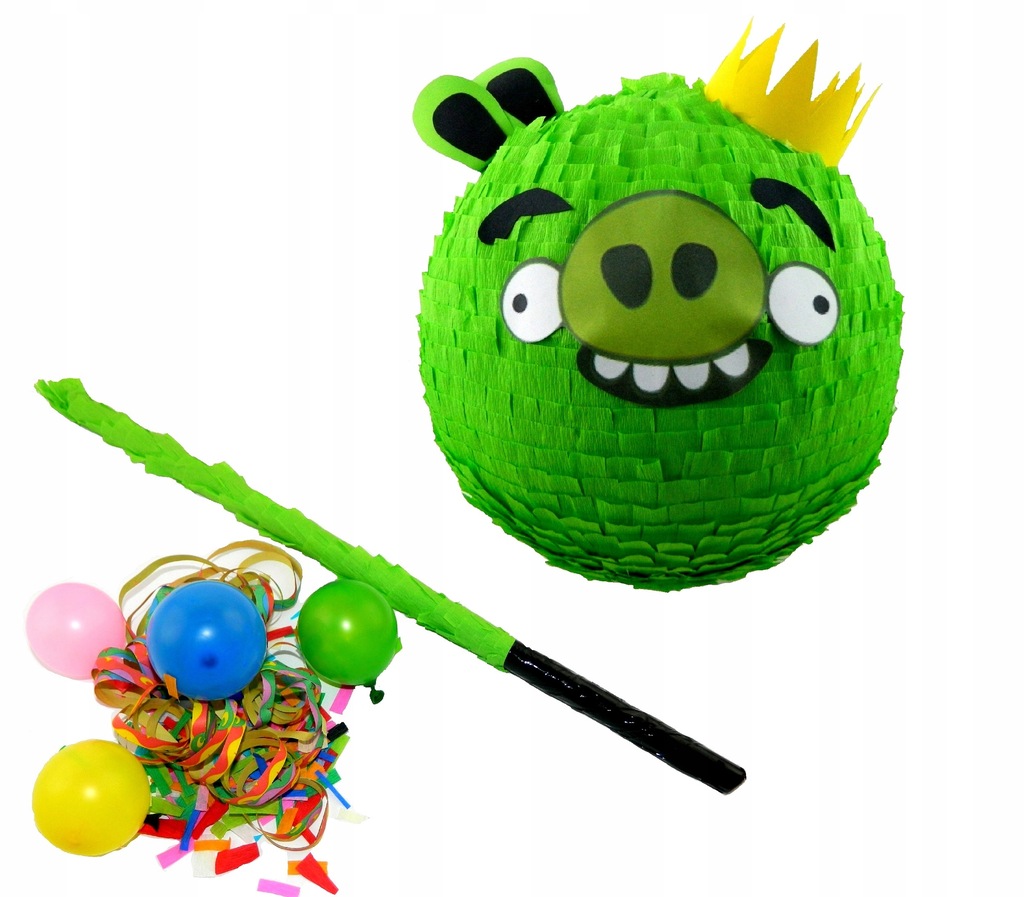 ŚWIETNY ZESTAW PINIATA PINATA ANGRY KRÓL ŚWIŃ - 7668653152 - oficjalne ...