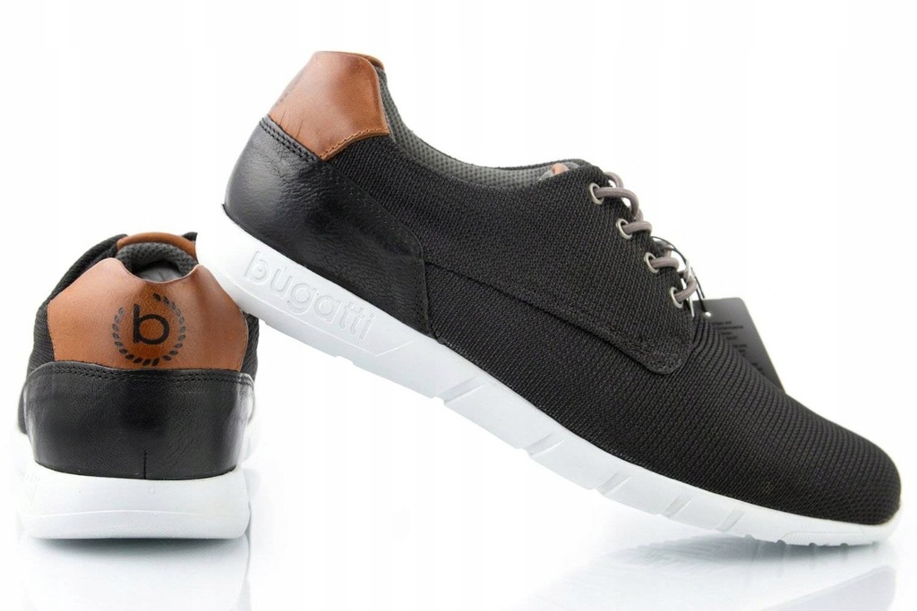 Buty BUGATTI męskie sneakersy czarne lekkie r. 42 - 11005100124 ...