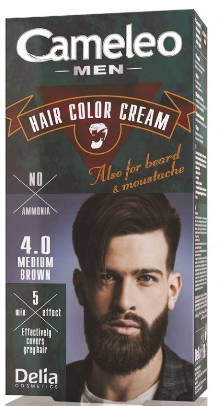 CAMELEO MEN FARBA DO WŁOSÓW, BRODY MEDIUM BROWN - 10878692753 - oficjalne archiwum Allegro