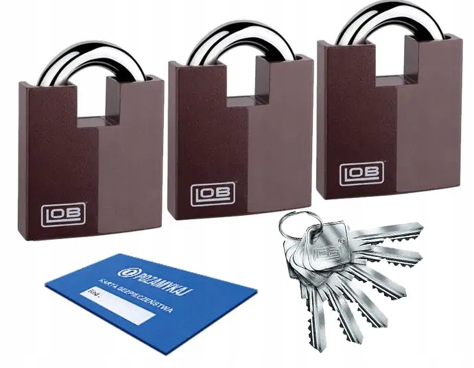 Kłódki na jeden klucz 3 szt KW02 LOB SYSTEM A - 9340415580 - oficjalne ...