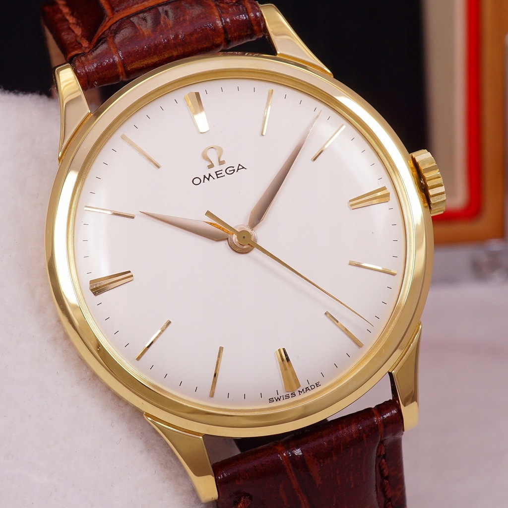 OMEGA złoty zegarek 18K 1958 XL idealny - 14270559070 - oficjalne ...